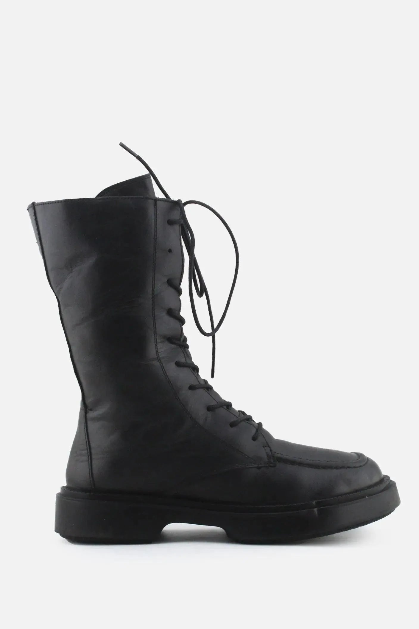 Zara Zipper Laces Combat Ankle Boots | 100% Authentic Leather – sundaybazar
